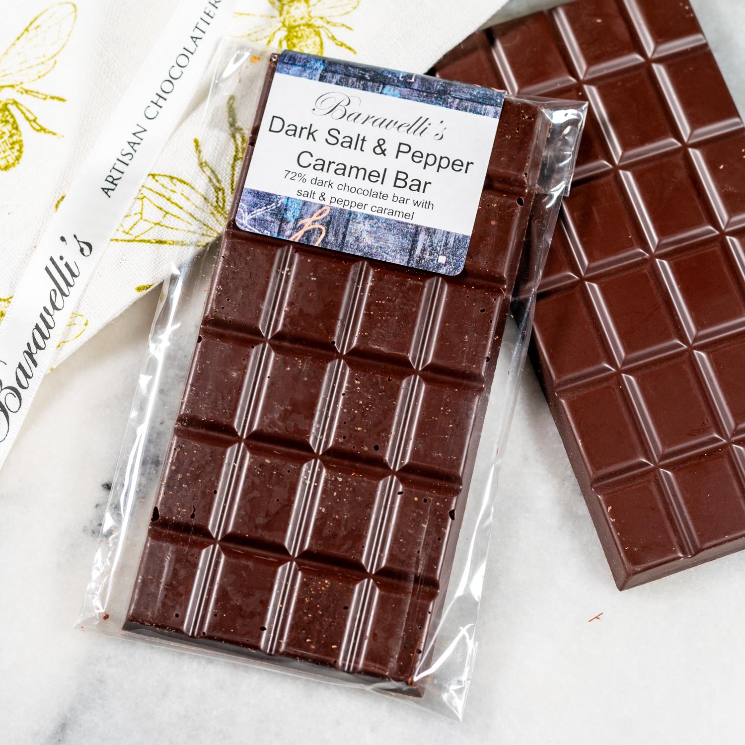 Dark Salt & Pepper Caramel Bar - Baravelli's Artisan Chocolatier